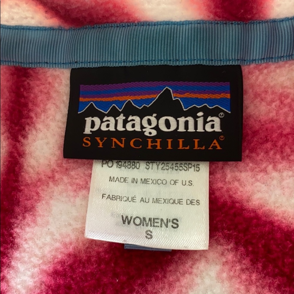 Patagonia Synchilla White & Pink Pattern Pullover - Gem
